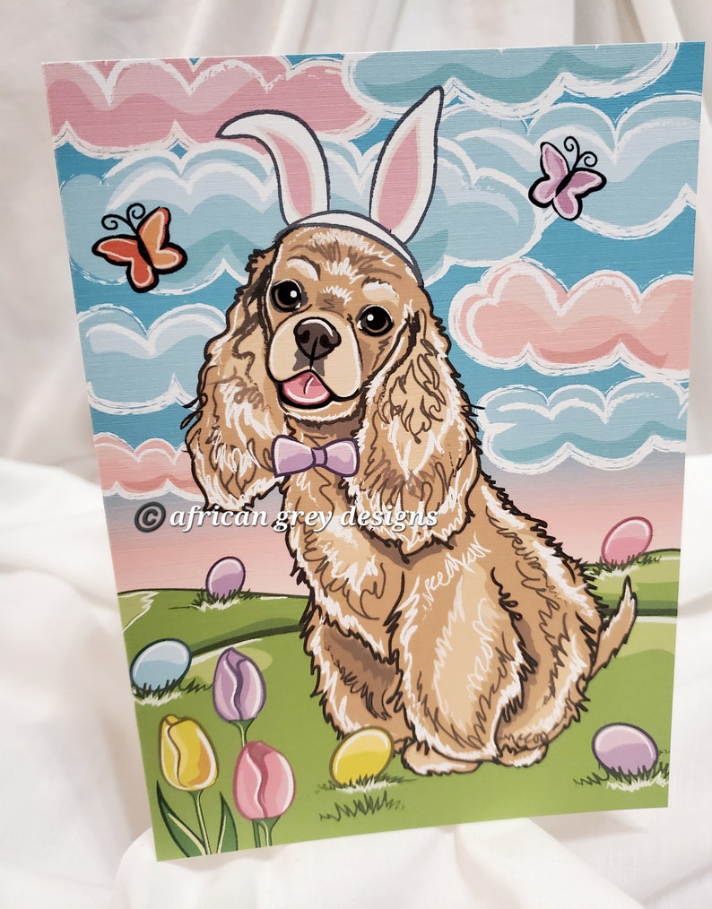 Easter Cocker Spaniel Greeting Card - Etsy