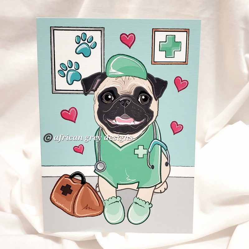 Pug Card - Etsy