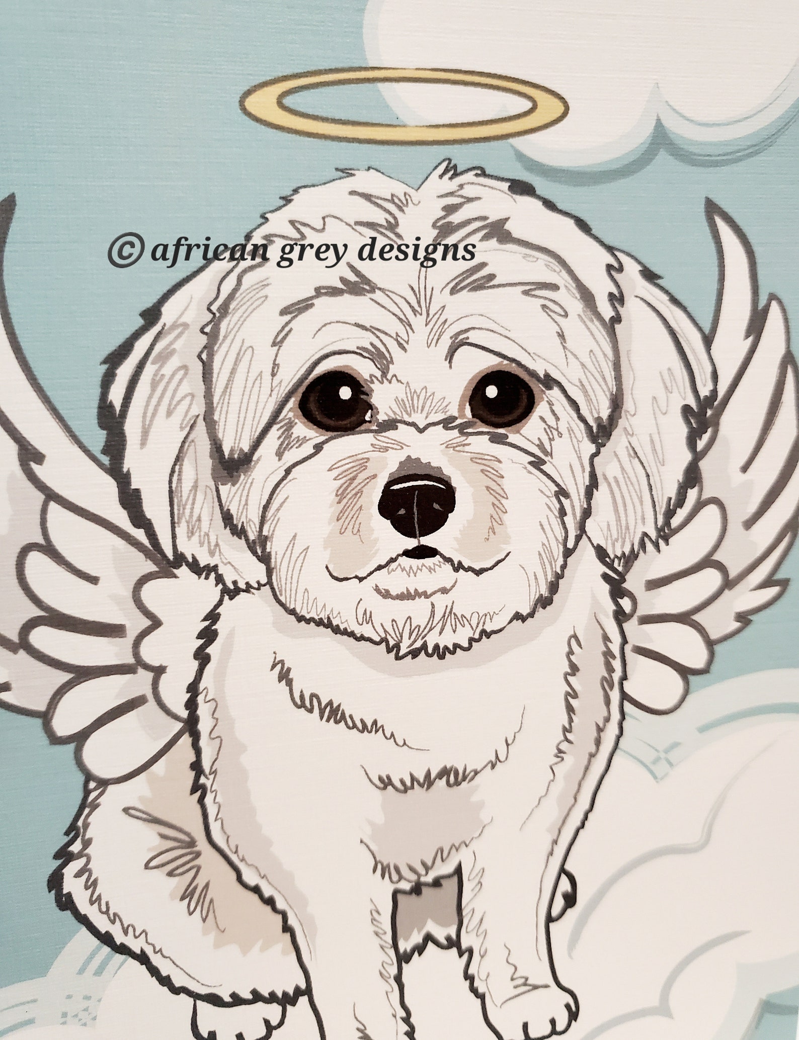 Angel Maltese Greeting Card - Etsy