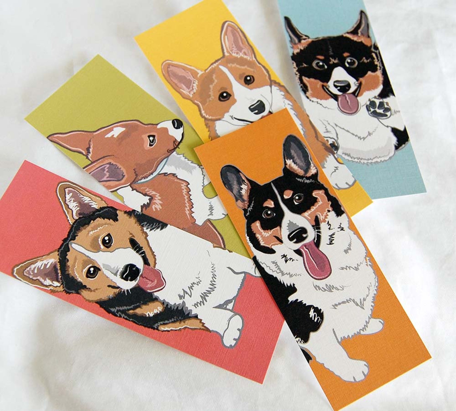Colorful Corgi Bookmarks Eco-friendly Set of 5 - Etsy