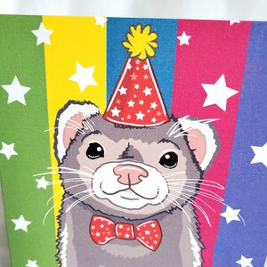 Rainbow Ferret Birthday Card - Etsy