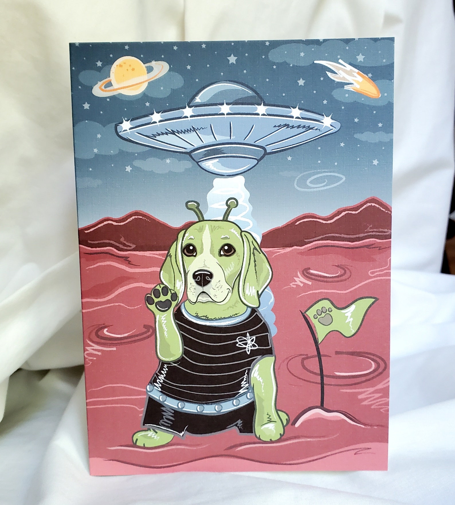 Space Beagle Greeting Card | Etsy