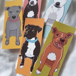Pit Bull Bookmarks Eco-friendly Set of 5 | Etsy