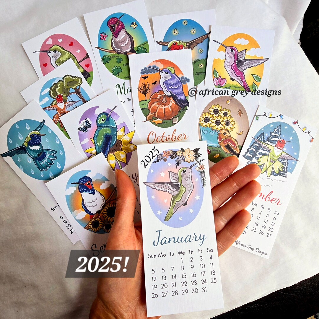 2025 Hummingbird Calendar - Mini Desk Size - Printed on Recycled Linen ...