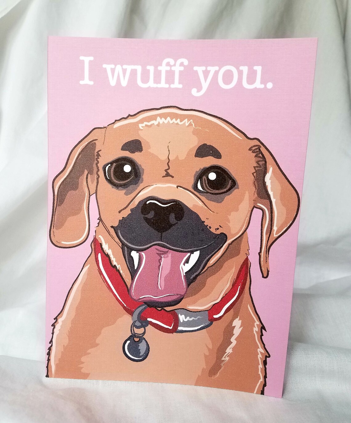 Puggle Wuff You Greeting Card - Etsy