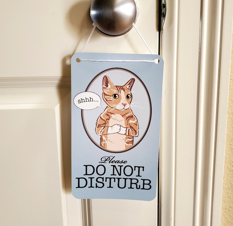 Orange Tabby Cat Do Not Disturb Sign | Etsy