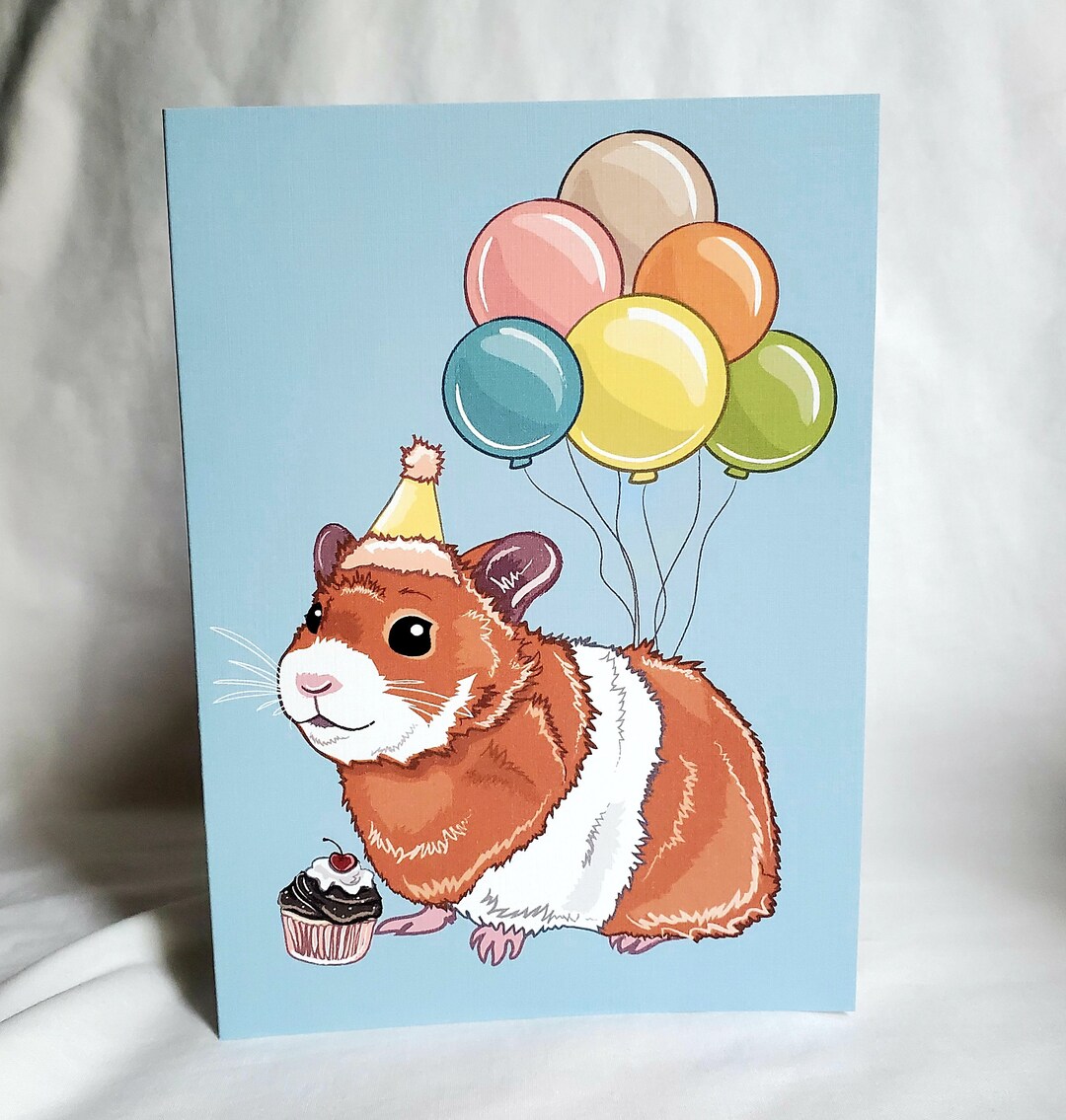 Hamster 'n Balloons Greeting Card - Etsy