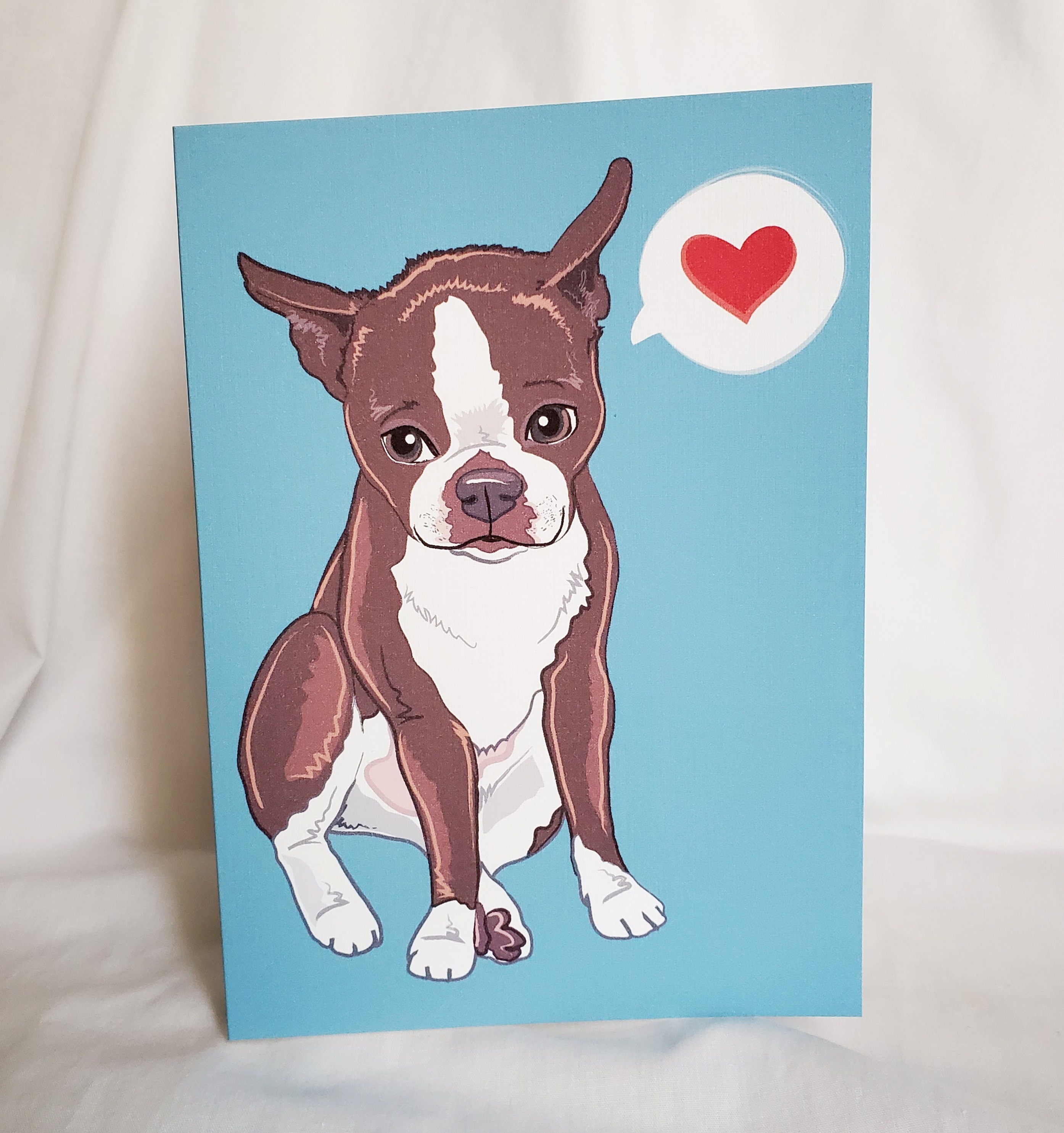 Paper & Party Supplies Birthday Cards Daisy Boston Terrier Greeting ...