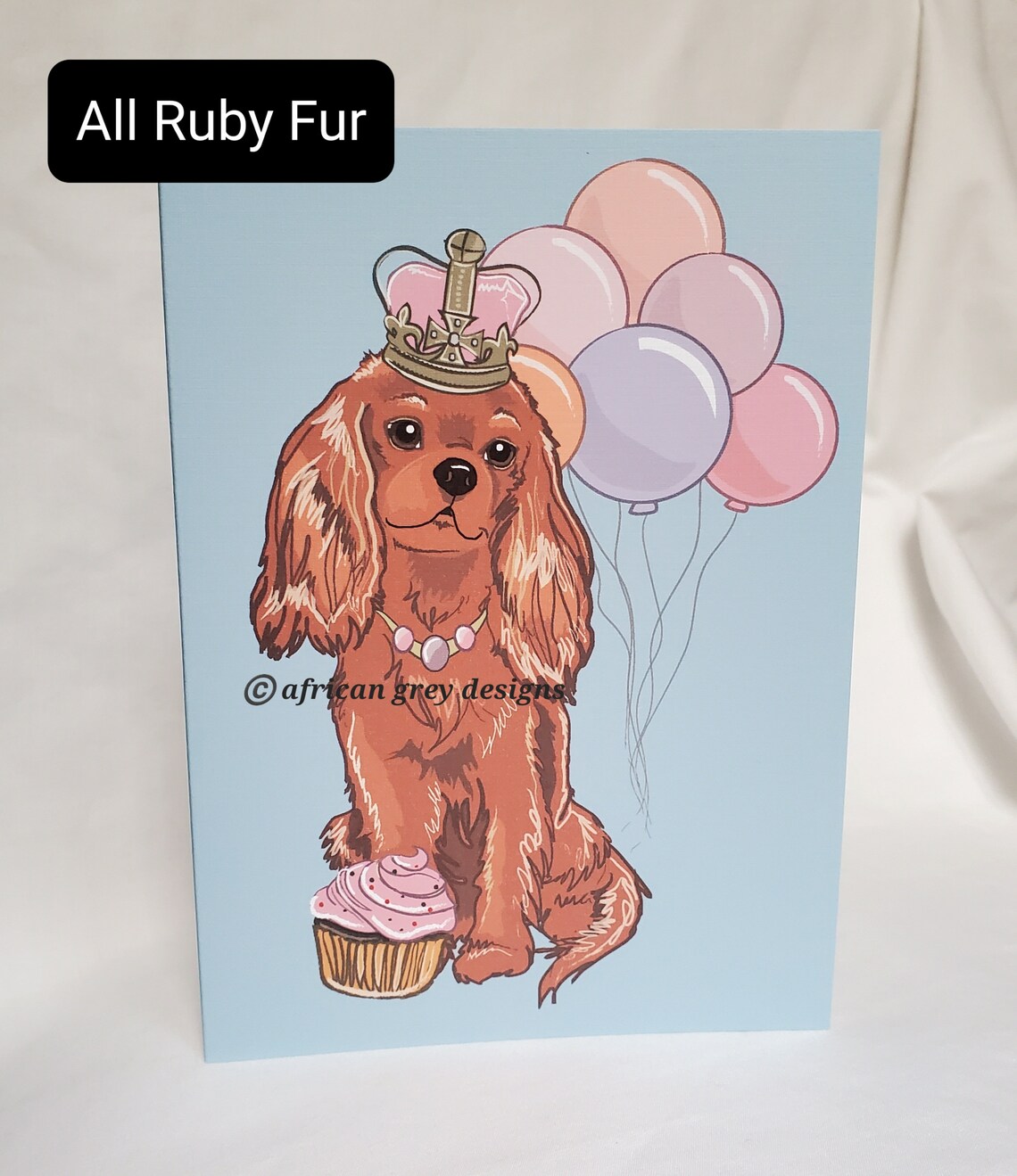 Princess Cavalier King Charles Spaniel Greeting Card - Etsy