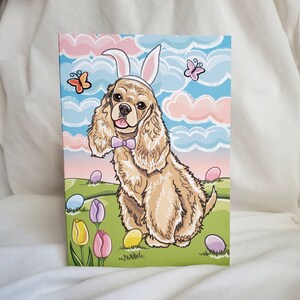 Easter Cocker Spaniel Greeting Card | Etsy