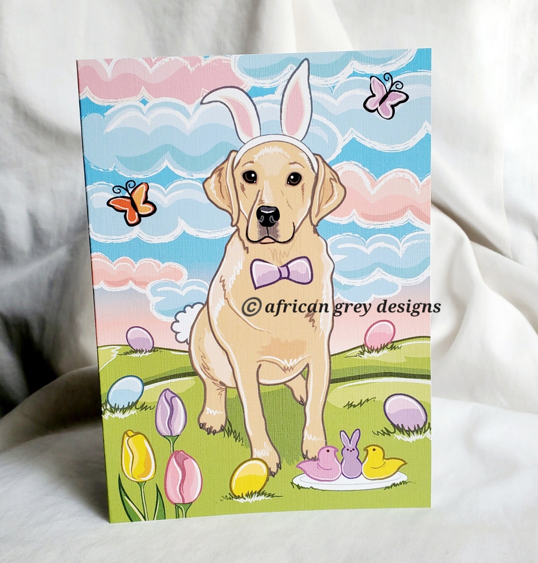 Easter Yellow Labrador Retriever Greeting Card - Etsy