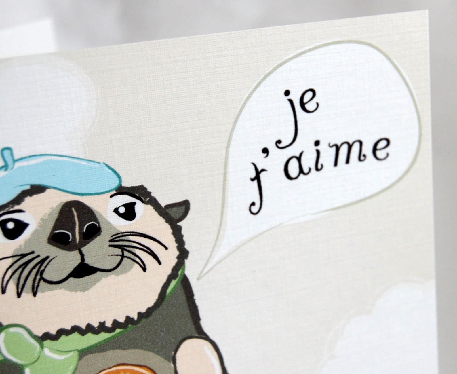 French Otter in Love Greeting Card - Etsy