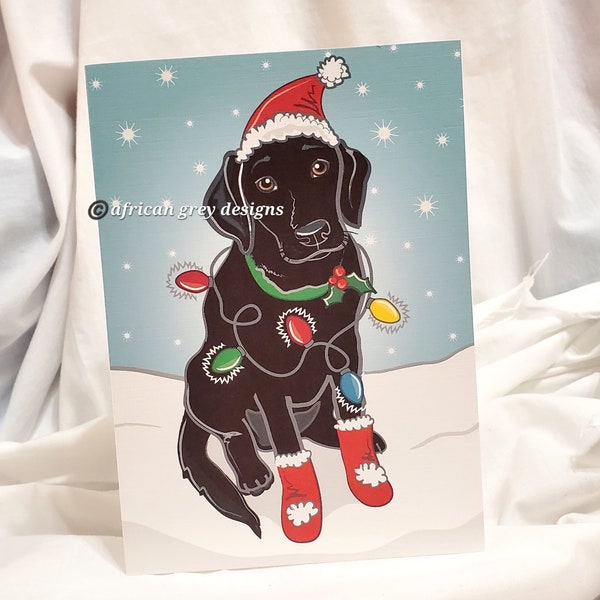Black Lab Christmas Cards - Etsy