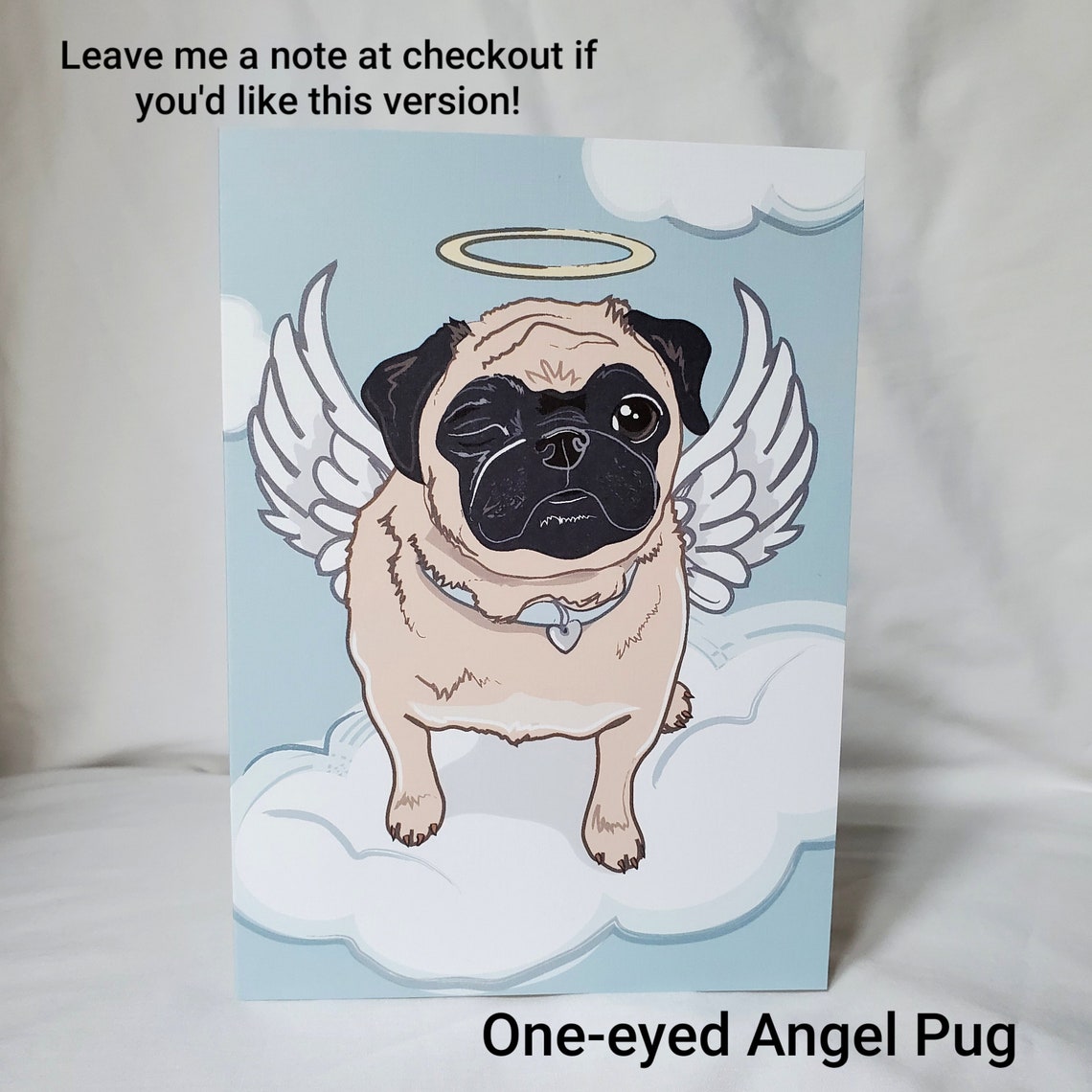Angel Pug Greeting Card - Etsy