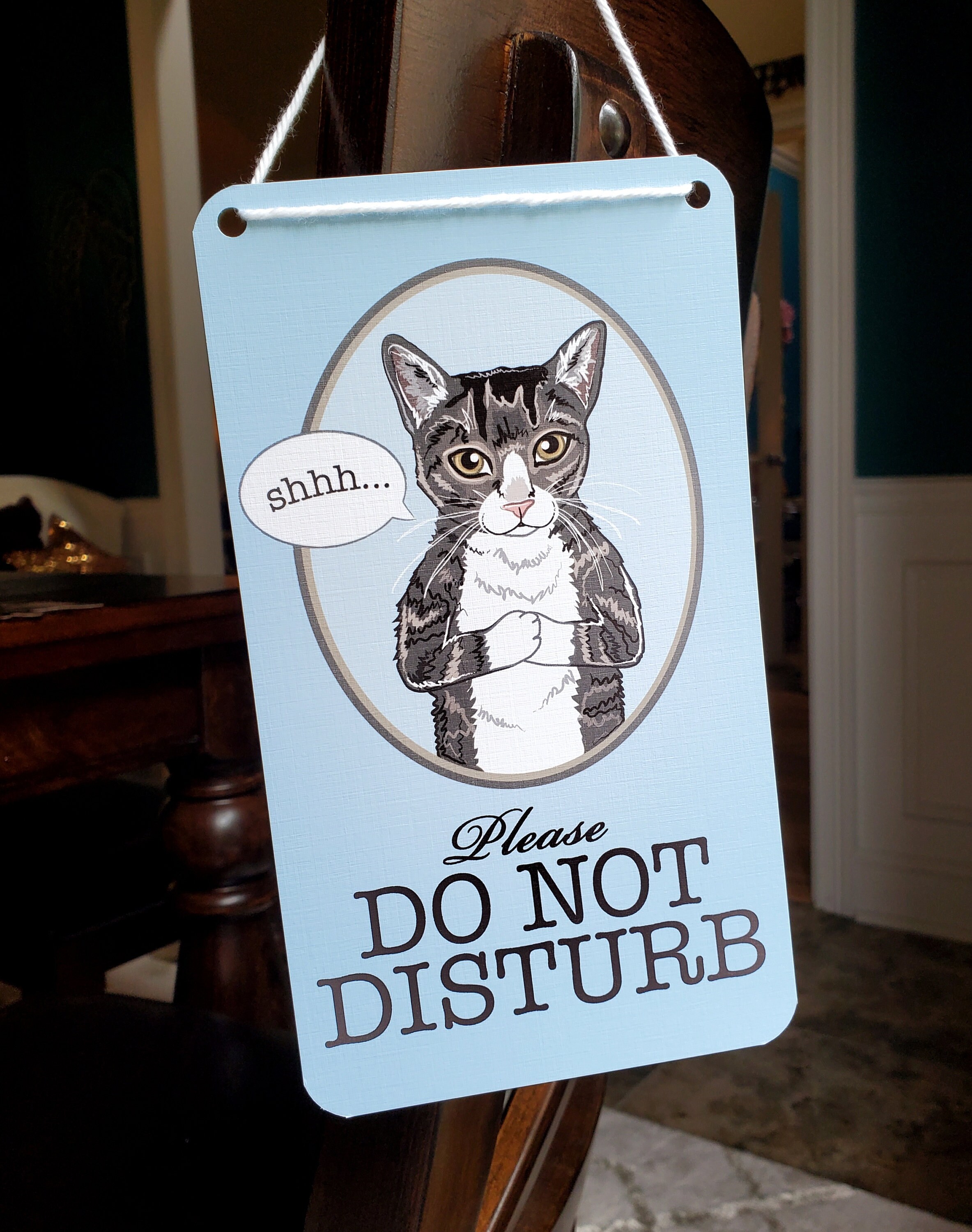 Tabby Cat Do Not Disturb Sign | Etsy