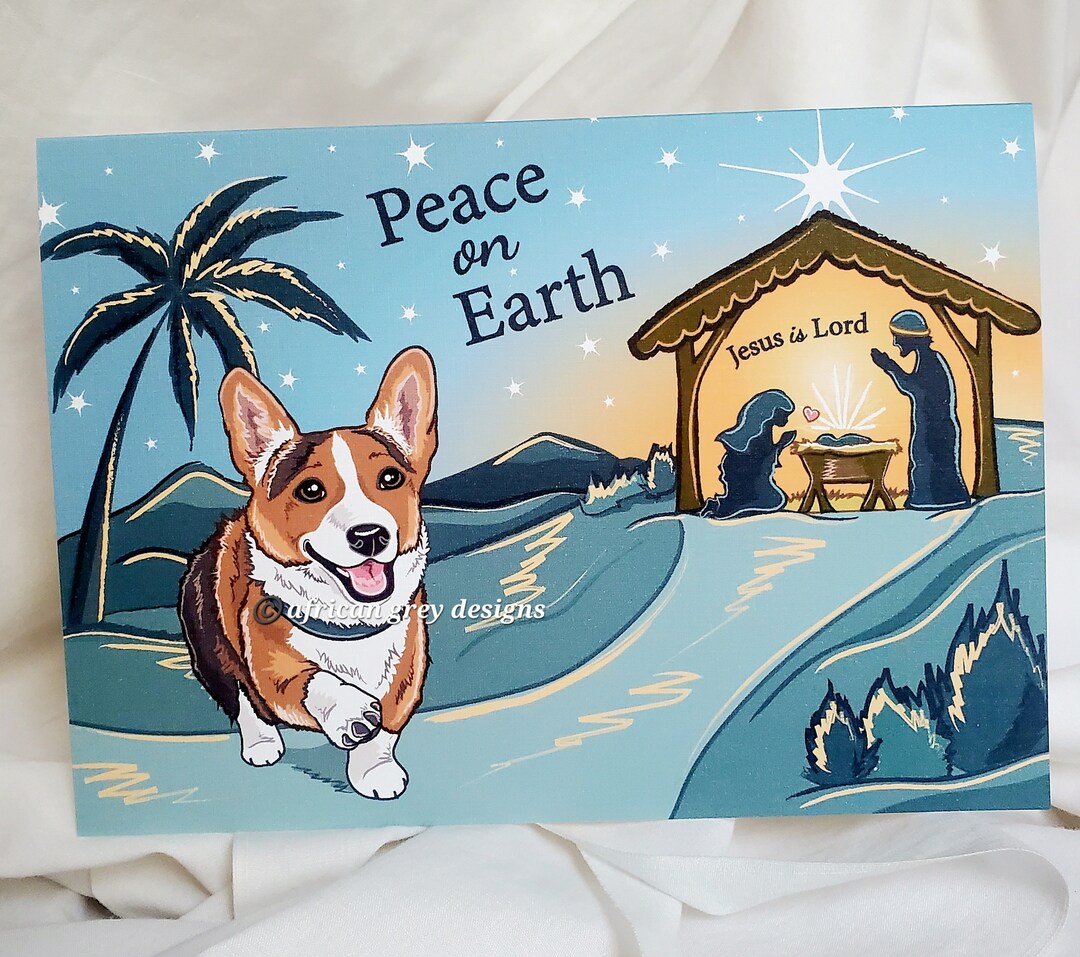 Nativity Scene Corgi Peace on Earth Greeting Card - Etsy