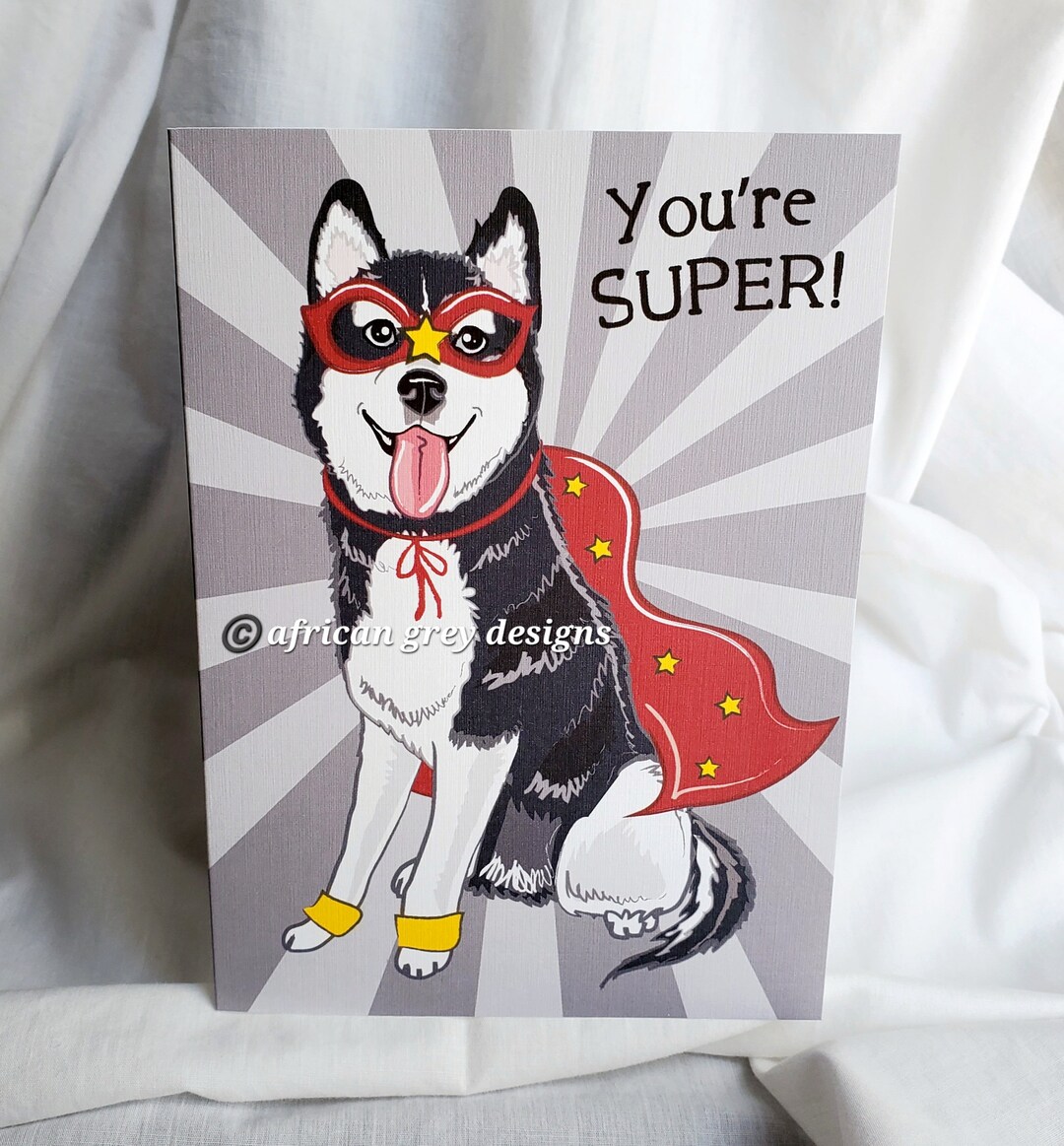 Super Husky Greeting Card - Etsy