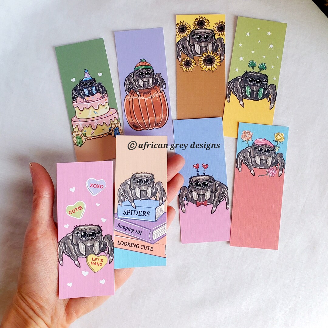 Mini Jumping Spider Bookmarks - Eco-friendly Set of 8 - Etsy