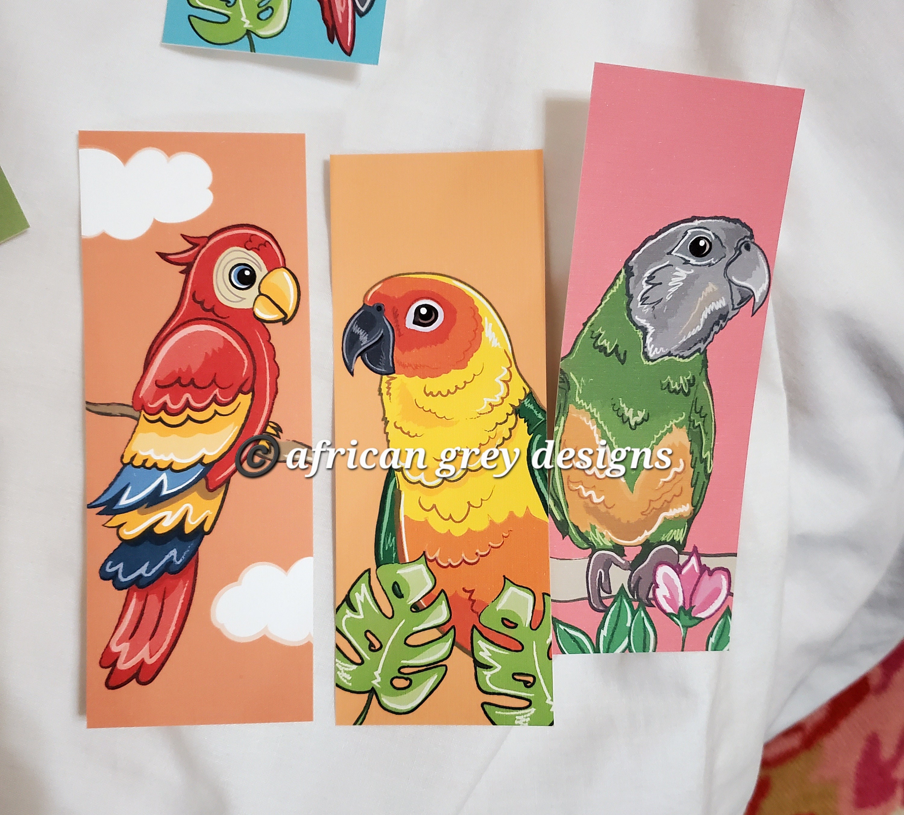 Colorful Bird Bookmarks Eco-friendly Set of 5 on Linen Paper - Etsy