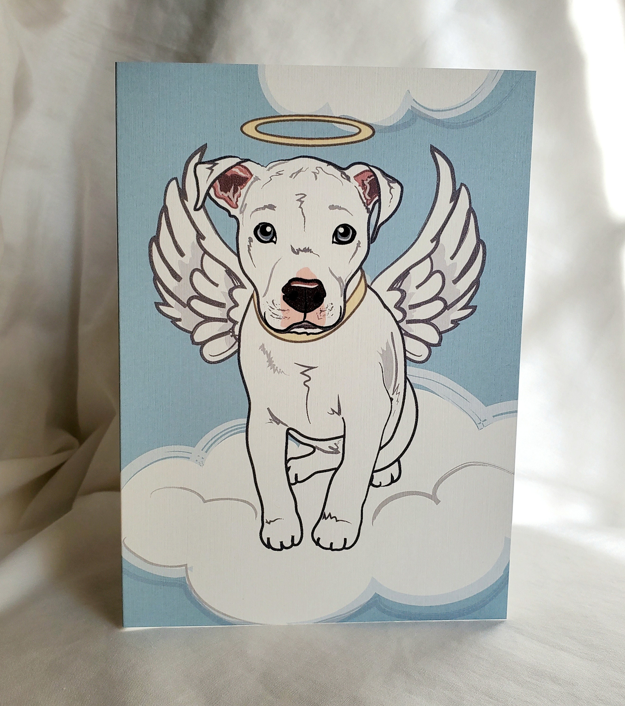 Angel Pit Bull Greeting Card White Fur - Etsy