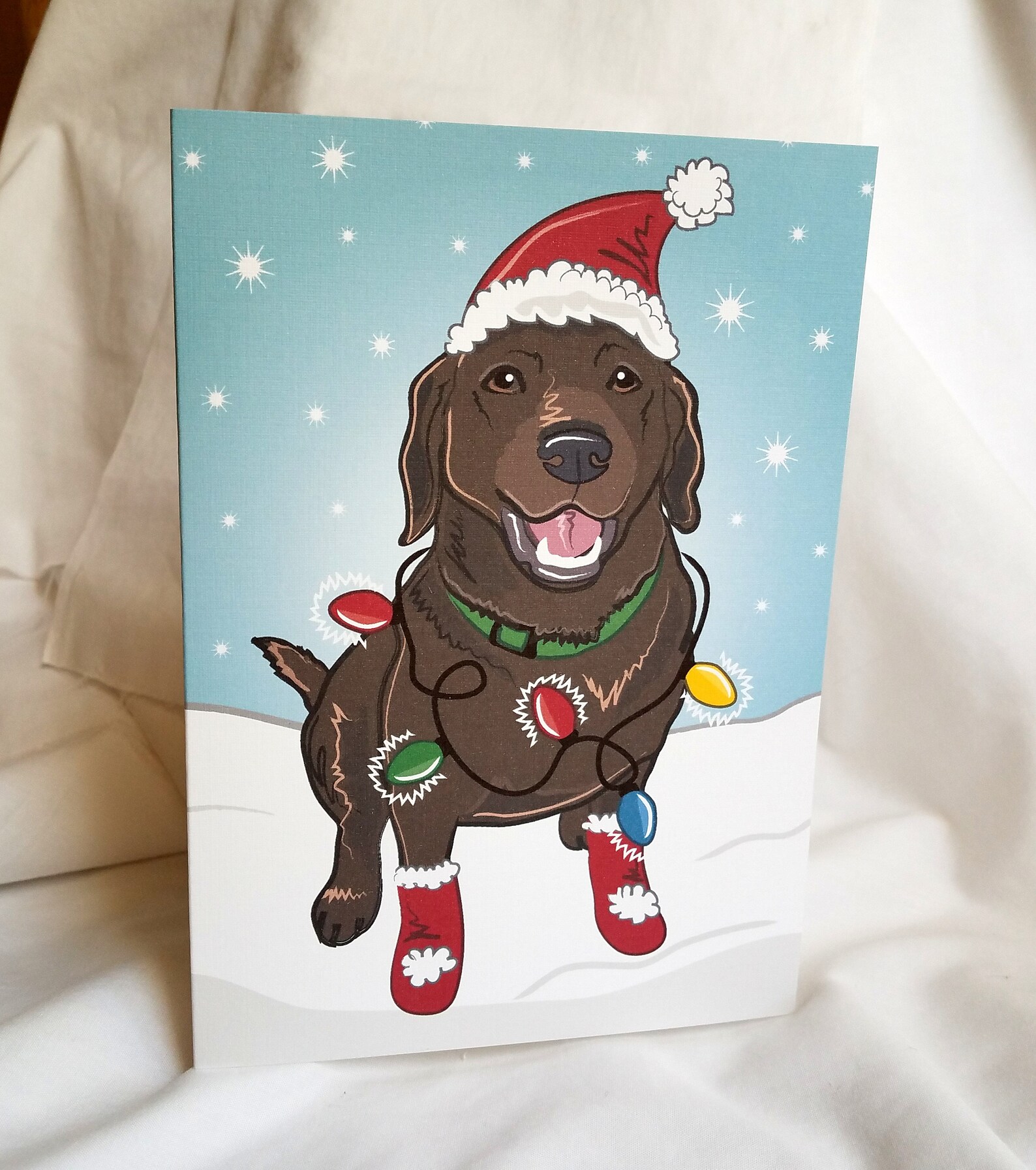 Christmas Chocolate Labrador Retriever Greeting Card | Etsy
