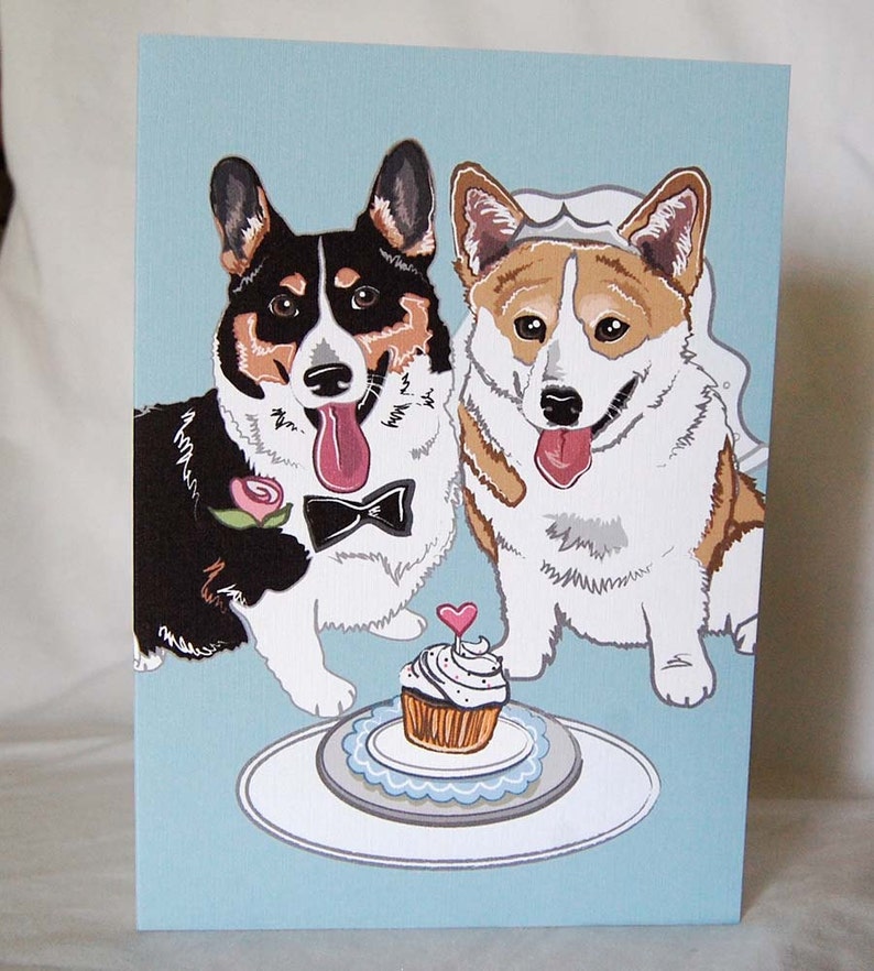 Wedding Corgis Greeting Card | Etsy