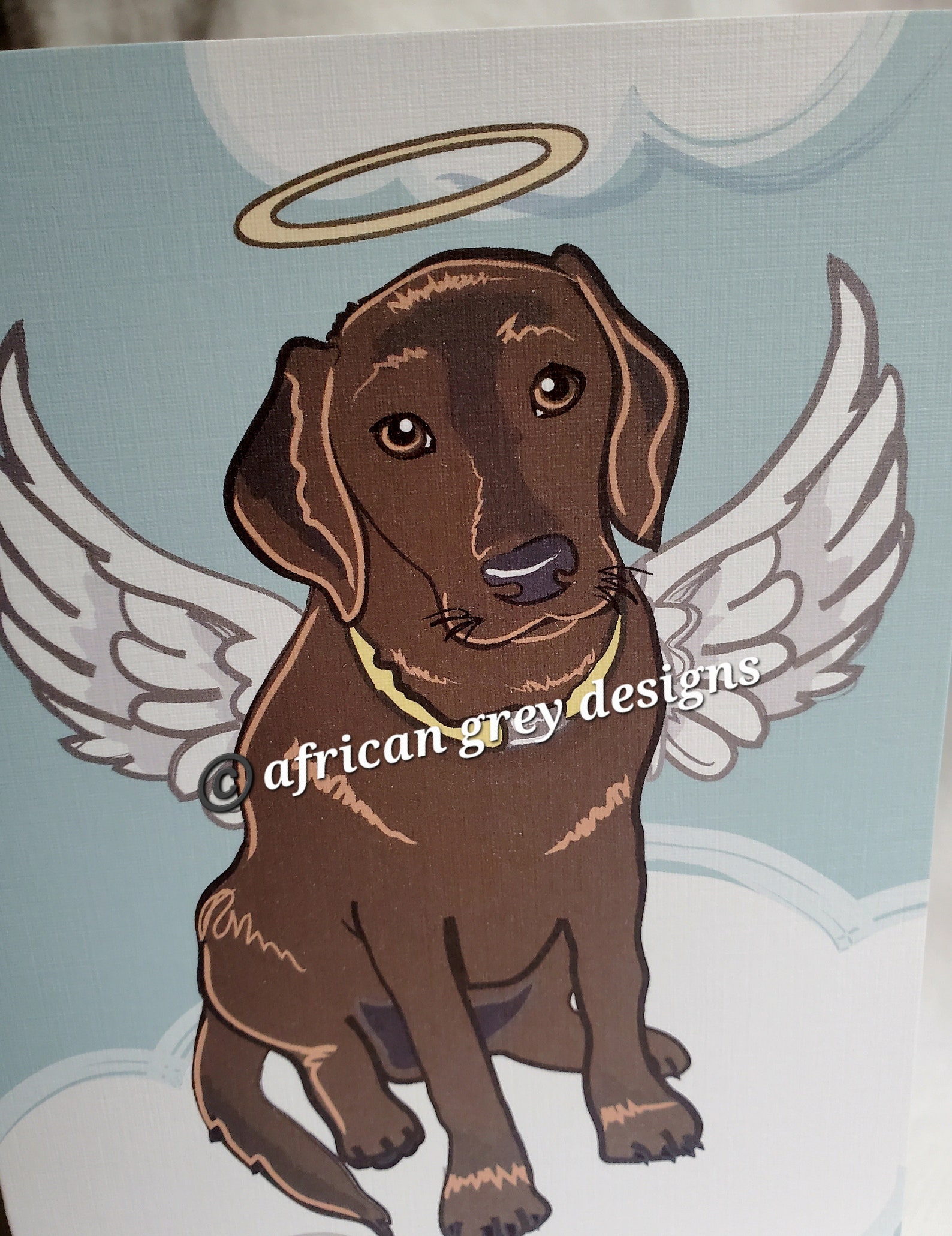 Angel Chocolate Labrador Retriever Greeting Card - Etsy