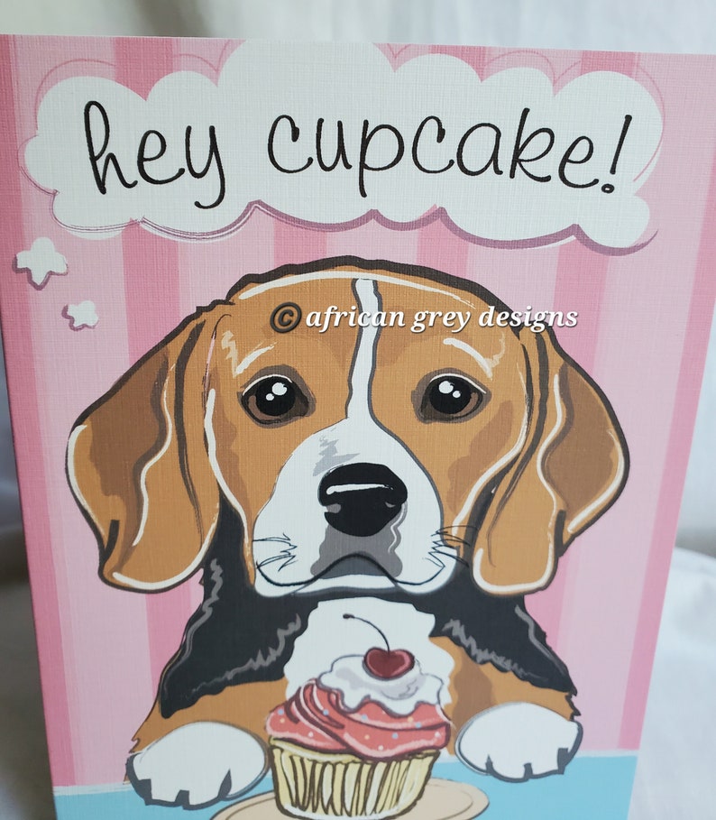 Beagle Cupcake Greeting Card - Etsy