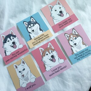 Husky Valentines - Mini Eco-friendly Set of 6 - Printed on Recycled ...