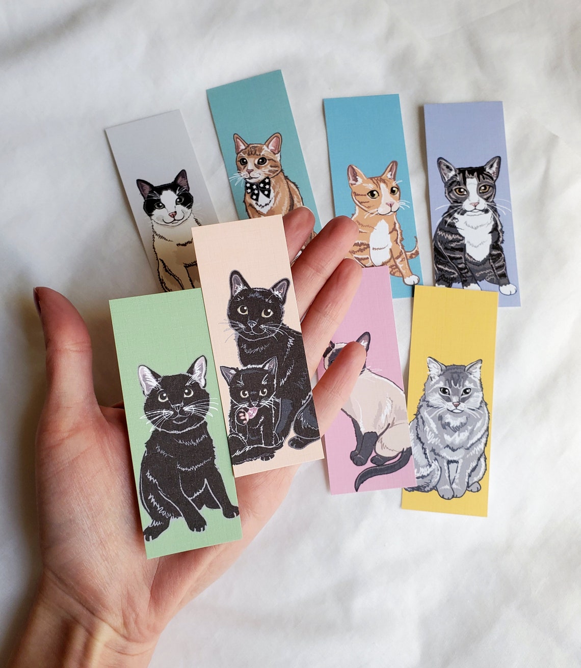 Mini Cat Bookmarks Eco-friendly Set of 8 | Etsy