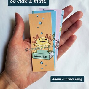 Mini Axolotl Bookmarks - Eco-friendly Set of 8 Printed on Recycled ...