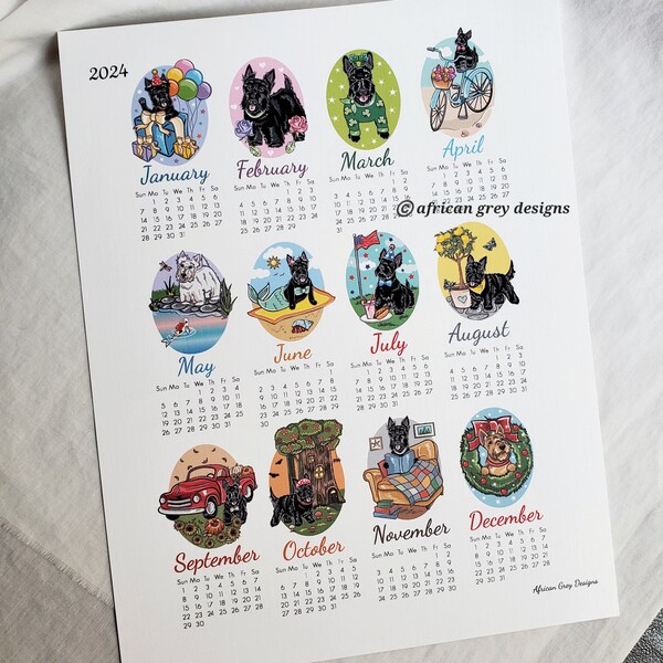 Calendar Scottish Terrier - Etsy