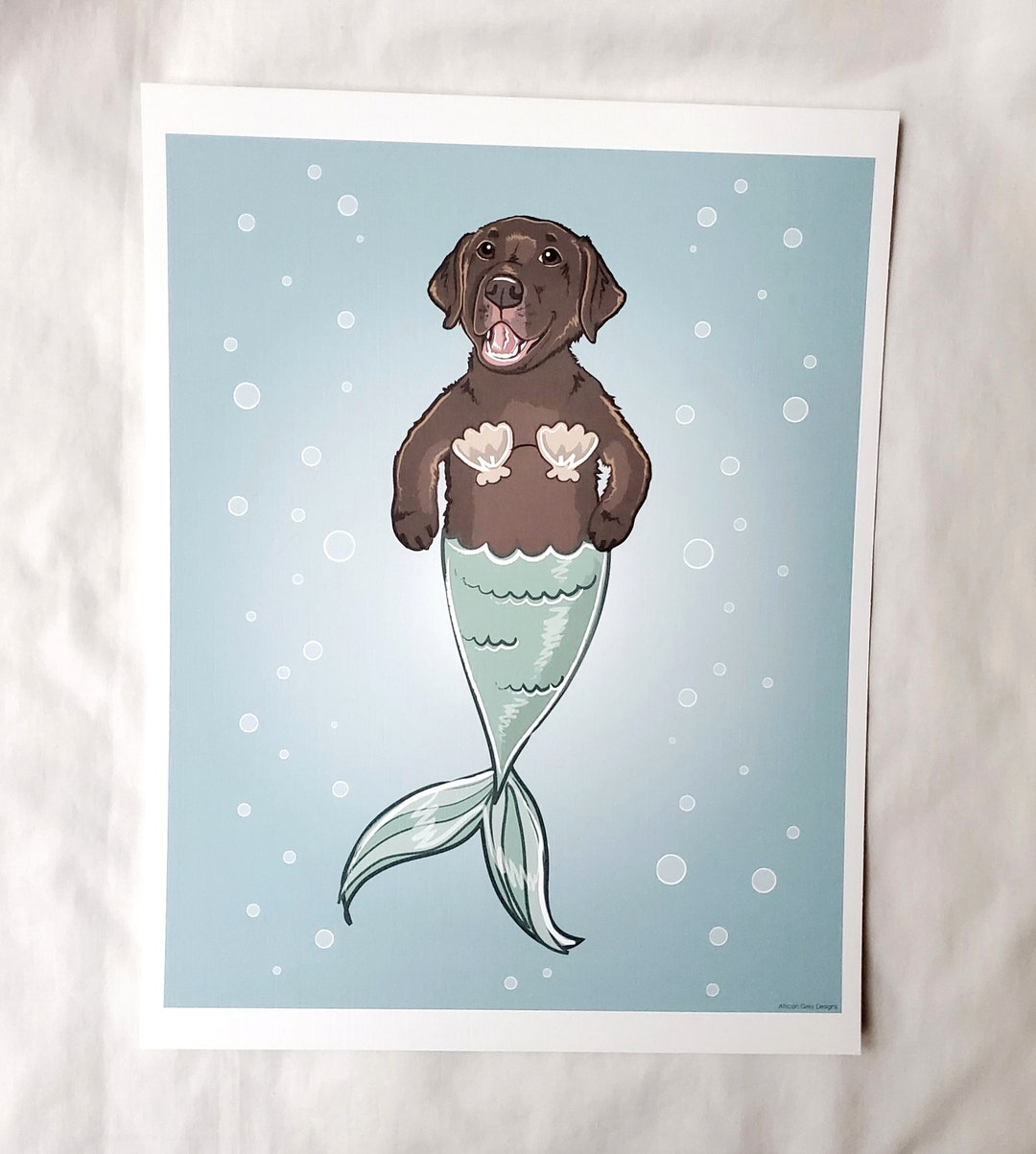 Chocolate Labrador Retriever Mermaid Bikini Shell Top - Etsy