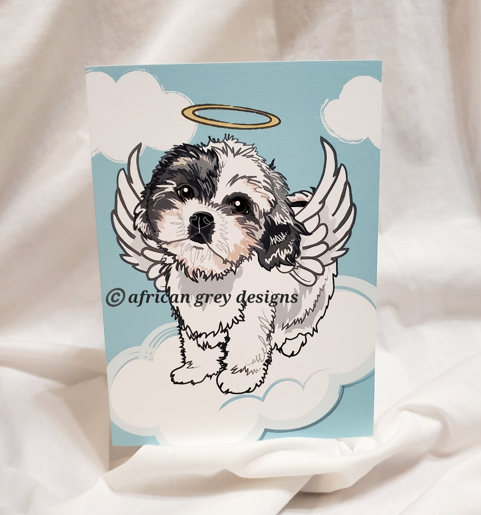 Angel Shih Tzu Greeting Card Choose Your Fur Color - Etsy