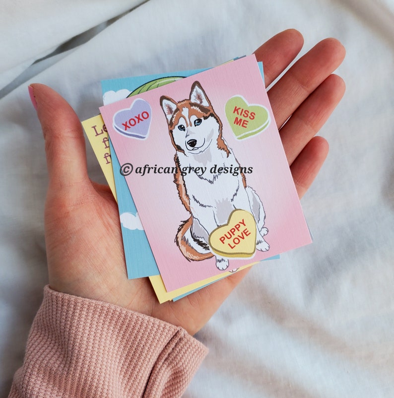 Siberian Husky Valentines - Mini Eco-friendly Set of 6 - Etsy