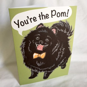 You're the Pom Greeting Card Black Pomeranian | Etsy