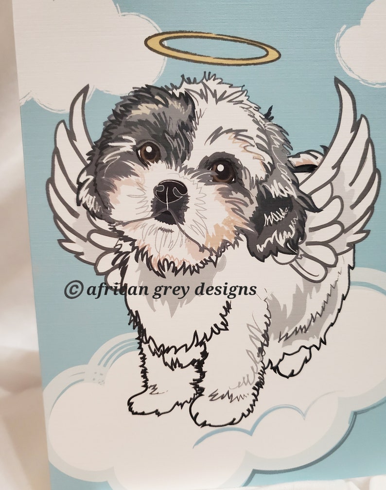 Angel Shih Tzu Greeting Card Choose Your Fur Color - Etsy