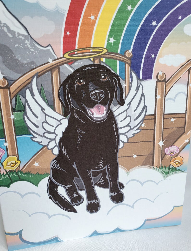 Rainbow Bridge Lab Angel Greeting Card Choose Your Fur Color - Etsy