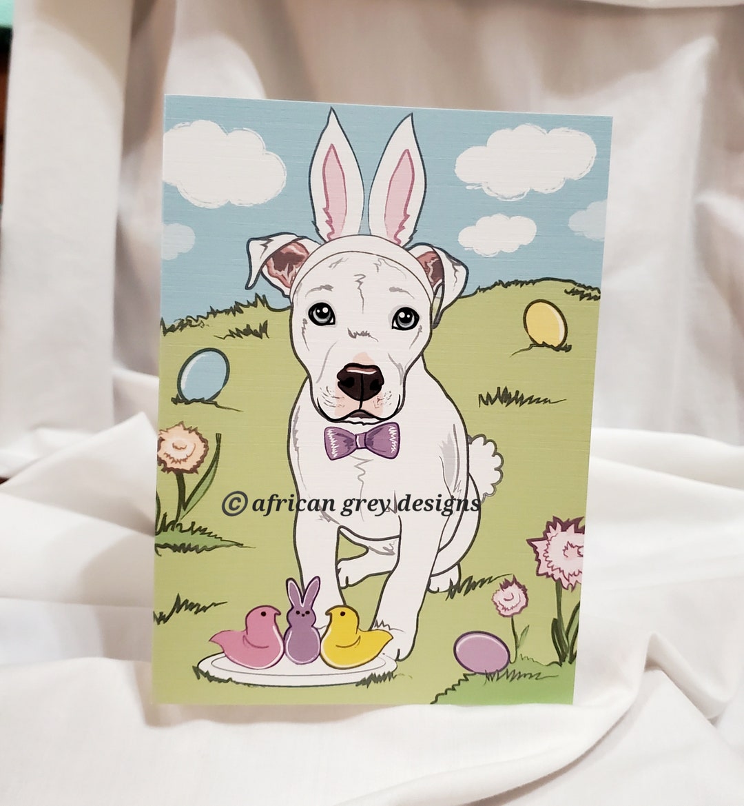 Easter Pit Bull Greeting Card - Etsy