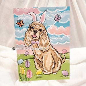 Easter Cocker Spaniel Greeting Card - Etsy
