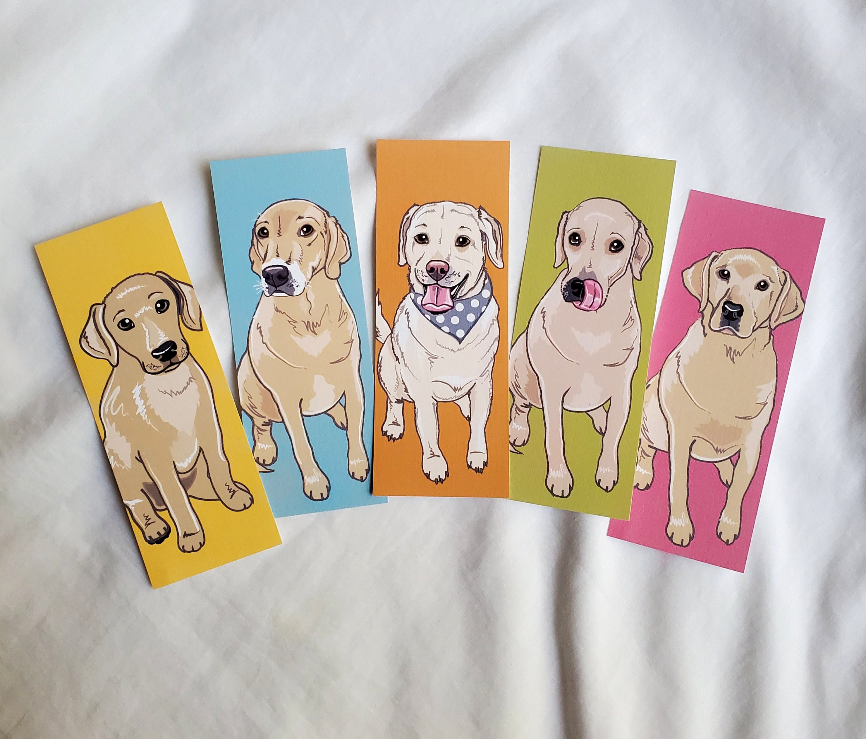 Chocolate Lab Bookmarks Bright Colors Eco-friendly Set of | Etsy