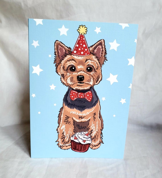 Yorkie Birthday Greeting Card - Etsy