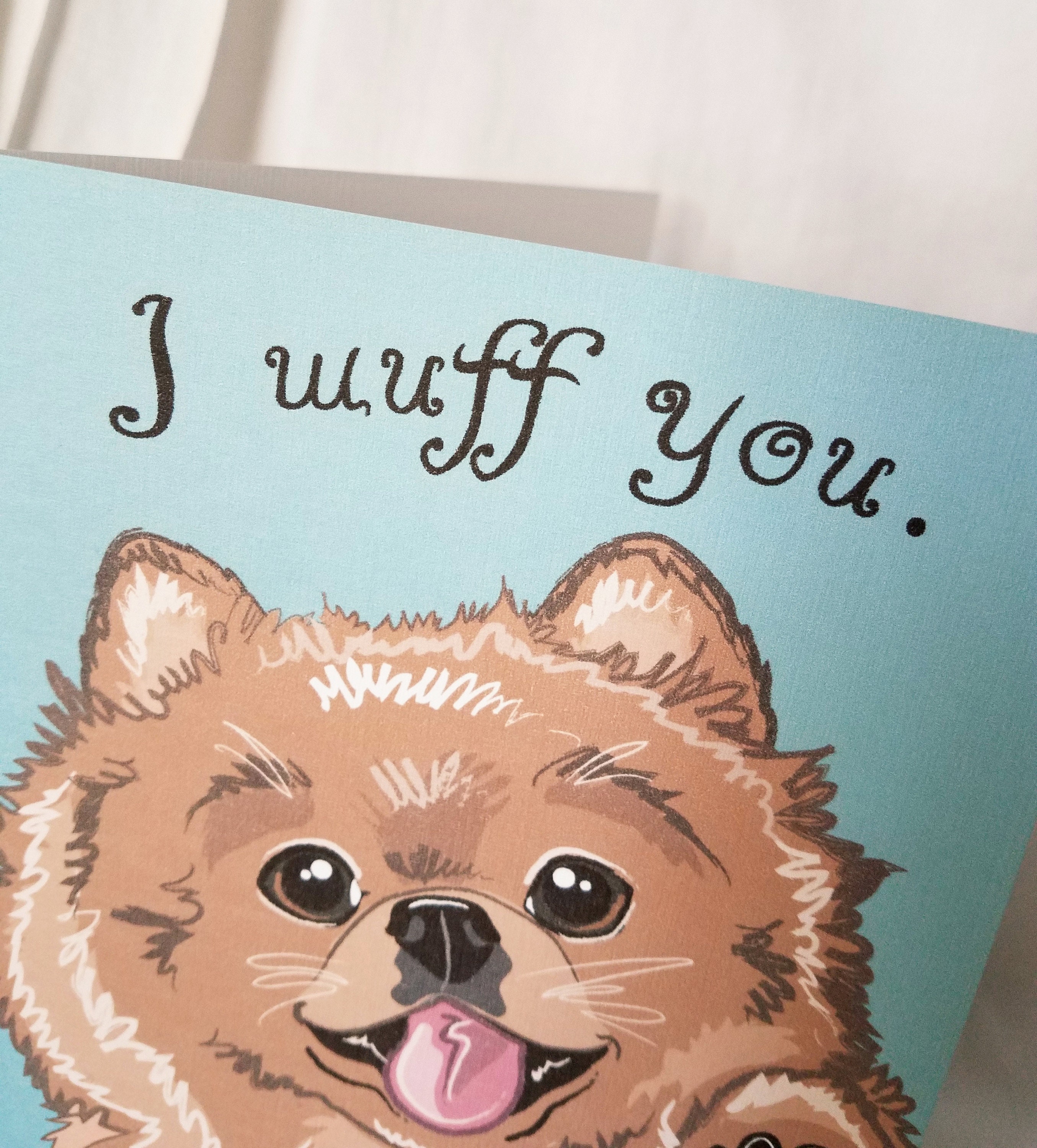 Pomeranian Wuff You Greeting Card | Etsy