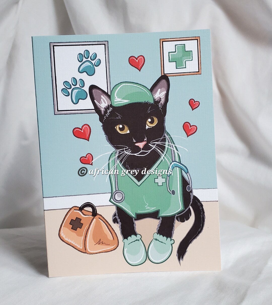 Dr. Cat Greeting Card - Doctor or Veterinary Card - Etsy