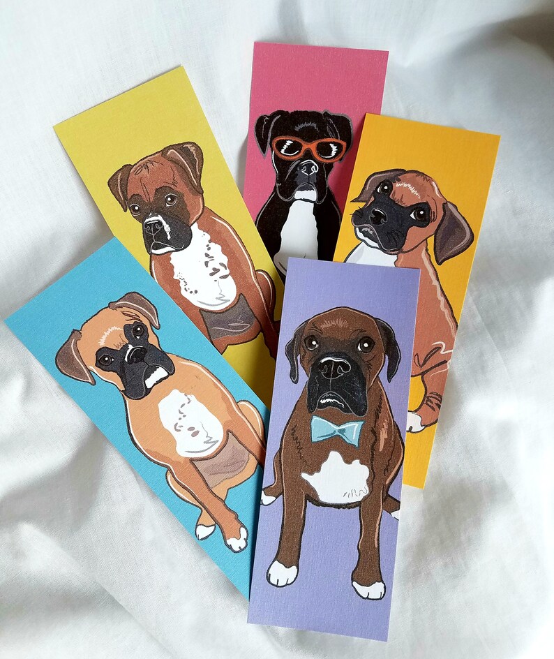 Boxer Bookmarks Eco-friendly Set of 5 | Etsy
