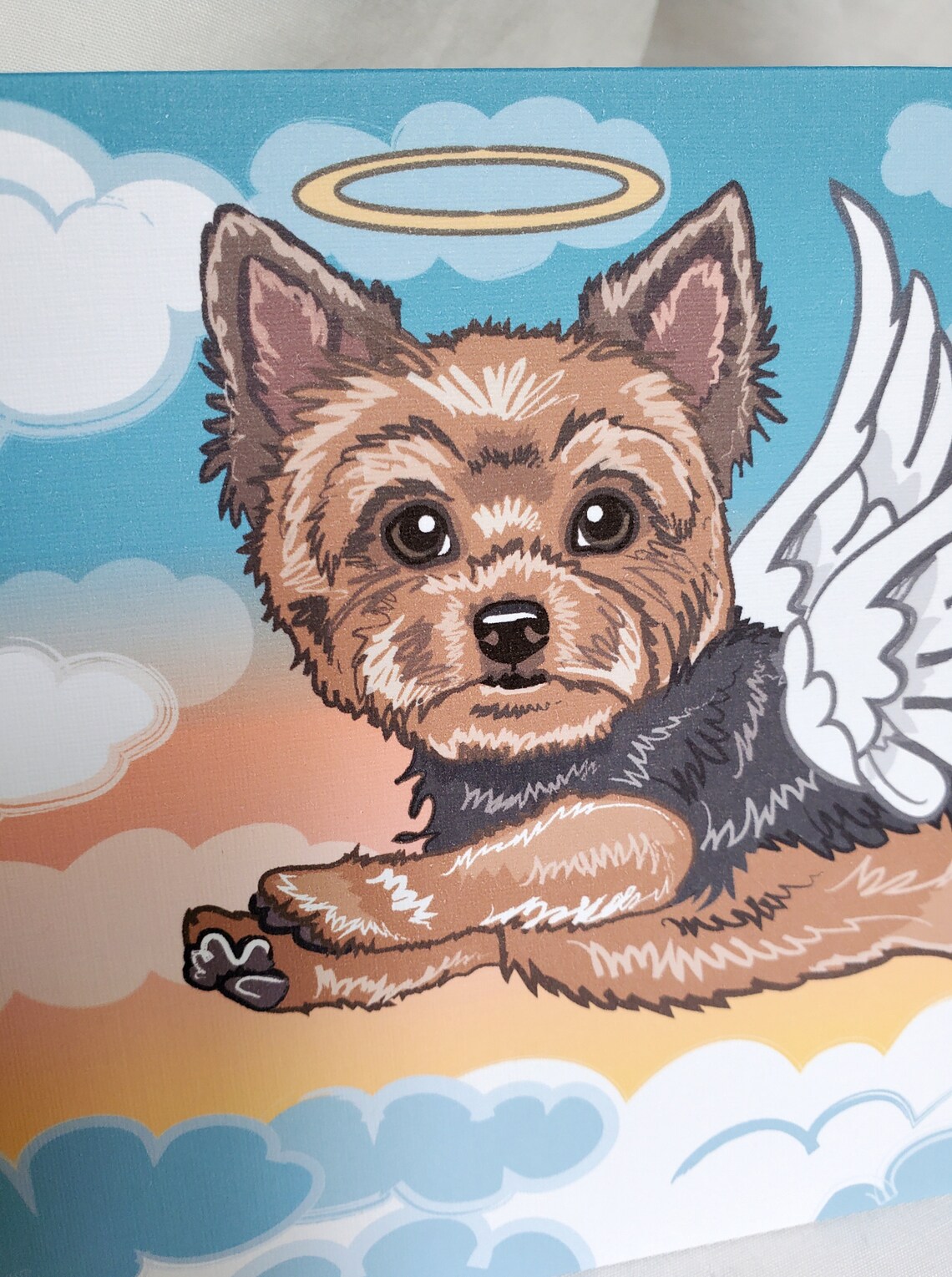 Flying Yorkshire Terrier Angel Greeting Card - Etsy
