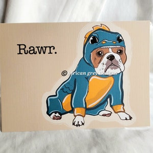 Dragon Bulldog Greeting Card - Etsy