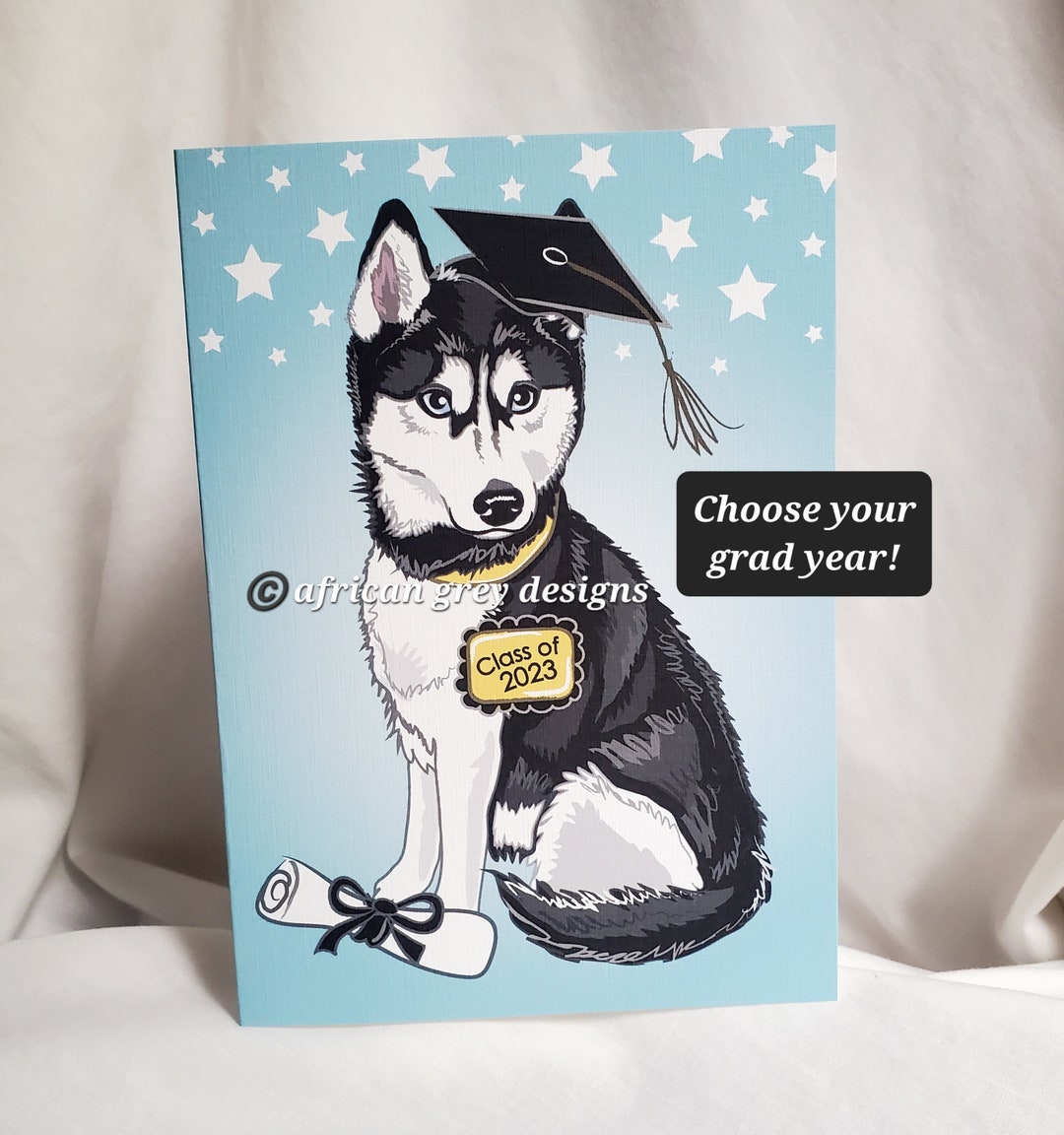 Husky Graduation Greeting Card - Etsy