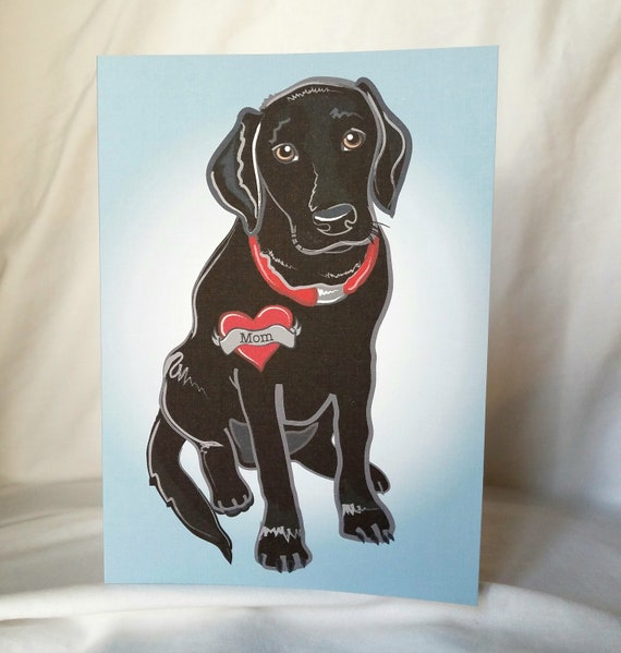 Black Lab Tattoo Greeting Card Customized With Your Name | Etsy