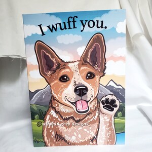 Blue Heeler Wuff You Greeting Card - Etsy
